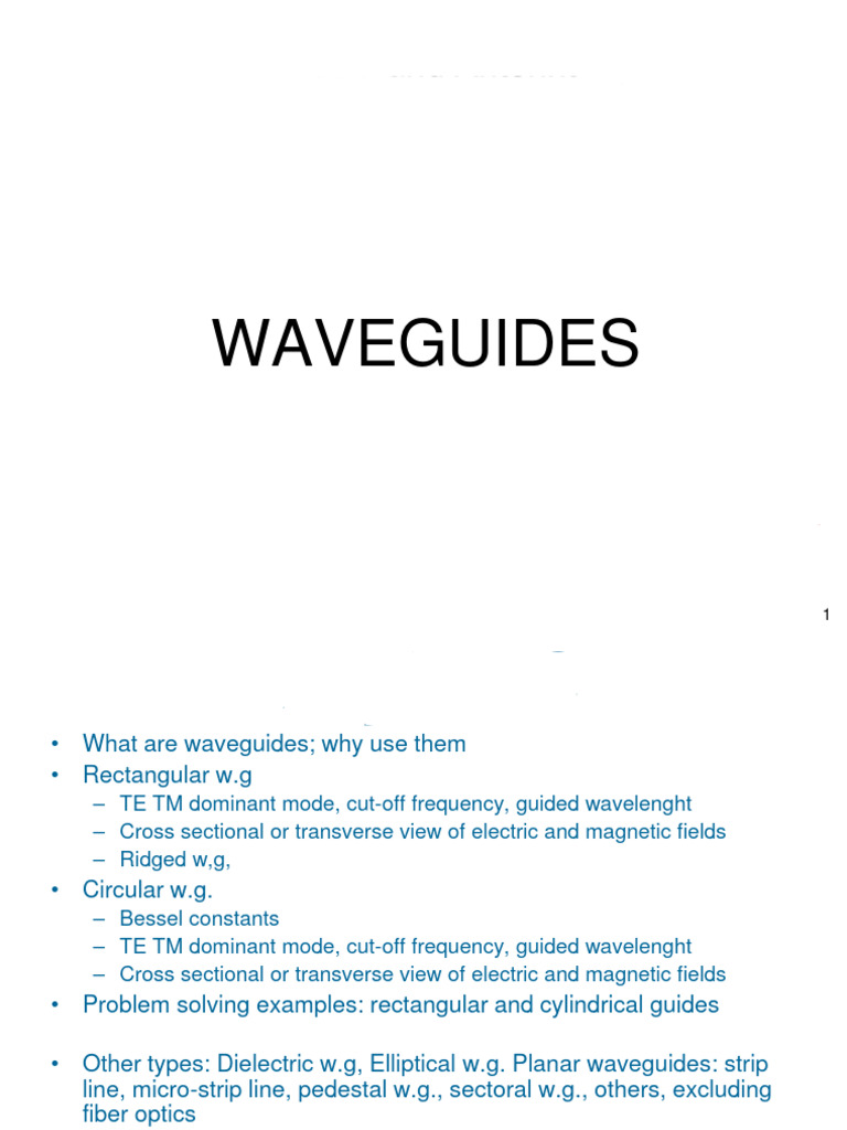 Waveguides | PDF | Waveguide | Electrical Engineering
