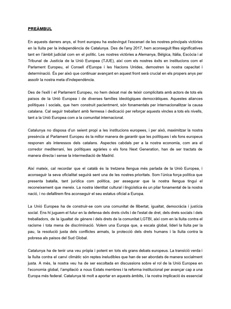 Programa Electoral de Junts | PDF