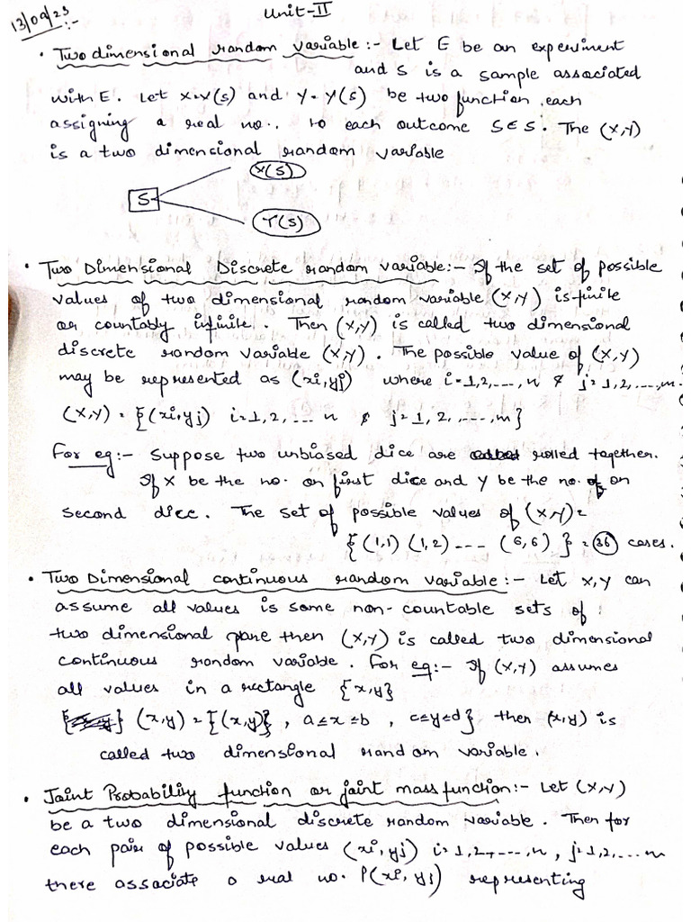 Two Dimensional Random Variables | PDF