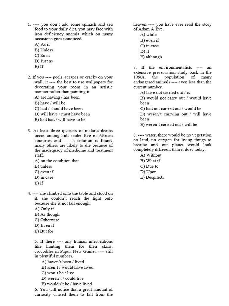 If Clause Test 2 | PDF | Young Adult