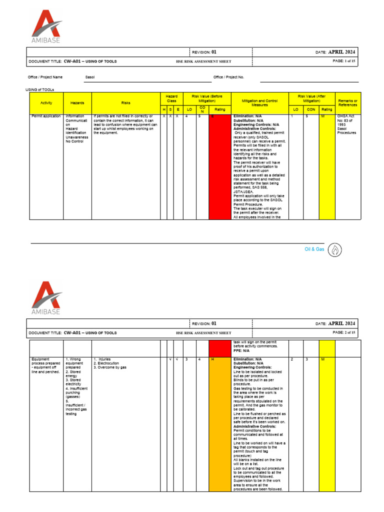TRA- CW-A01 – USING of TOOLS | PDF | Personal Protective Equipment | Safety