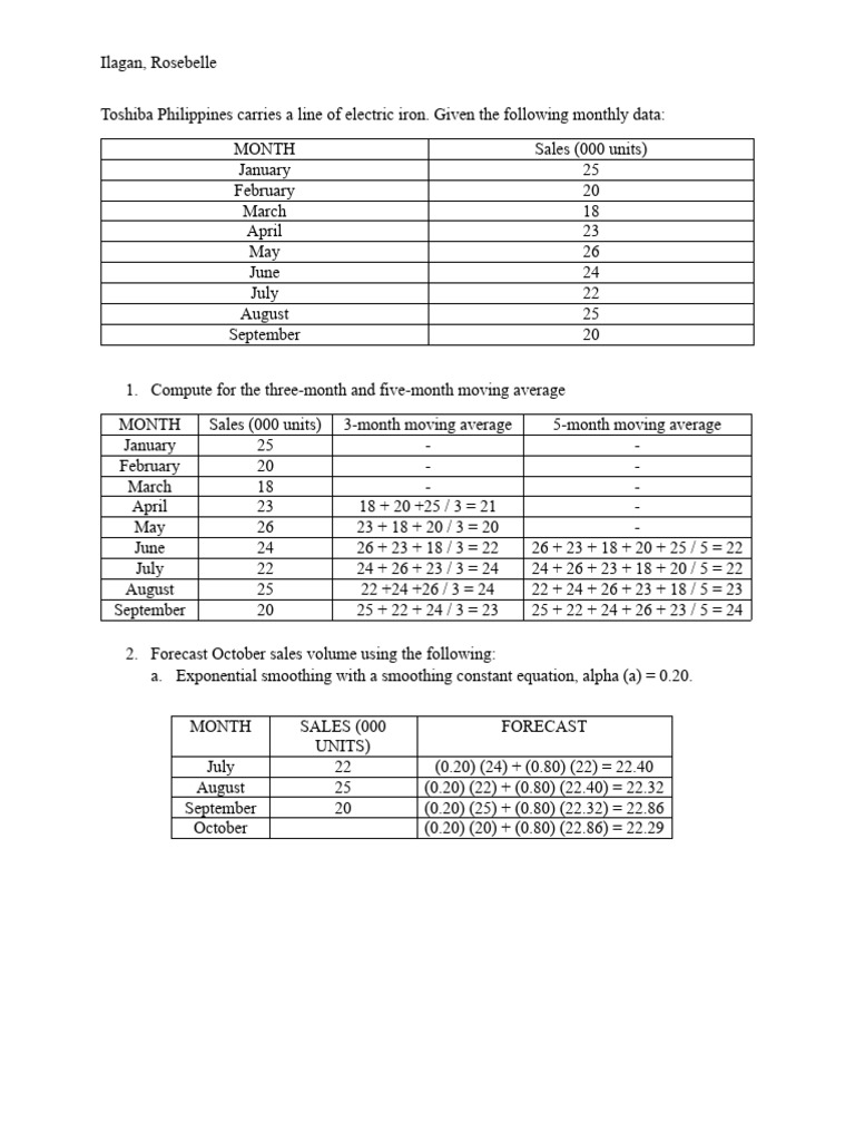 Forecasting Pdf Moving Average Applied Mathematics