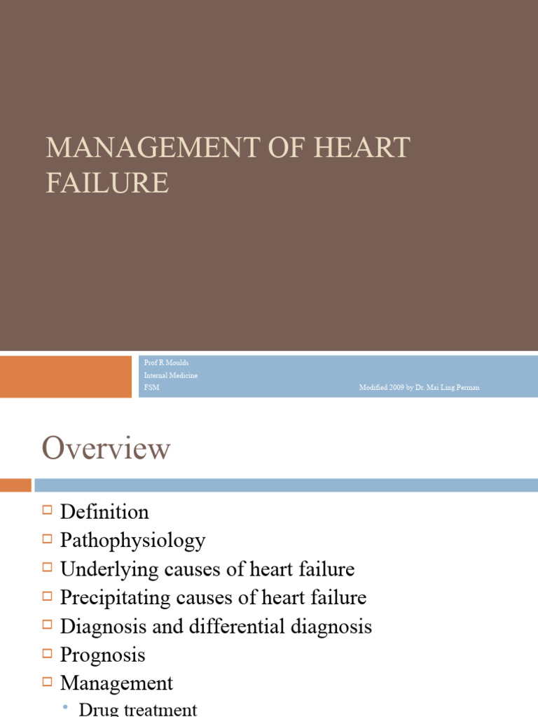 Heart Failure Management Guide | PDF | Heart | Myocardial Infarction