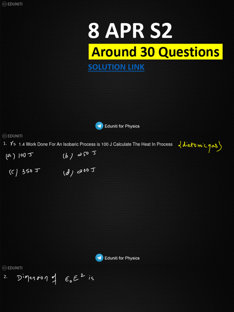 8S2 April - Physics | PDF