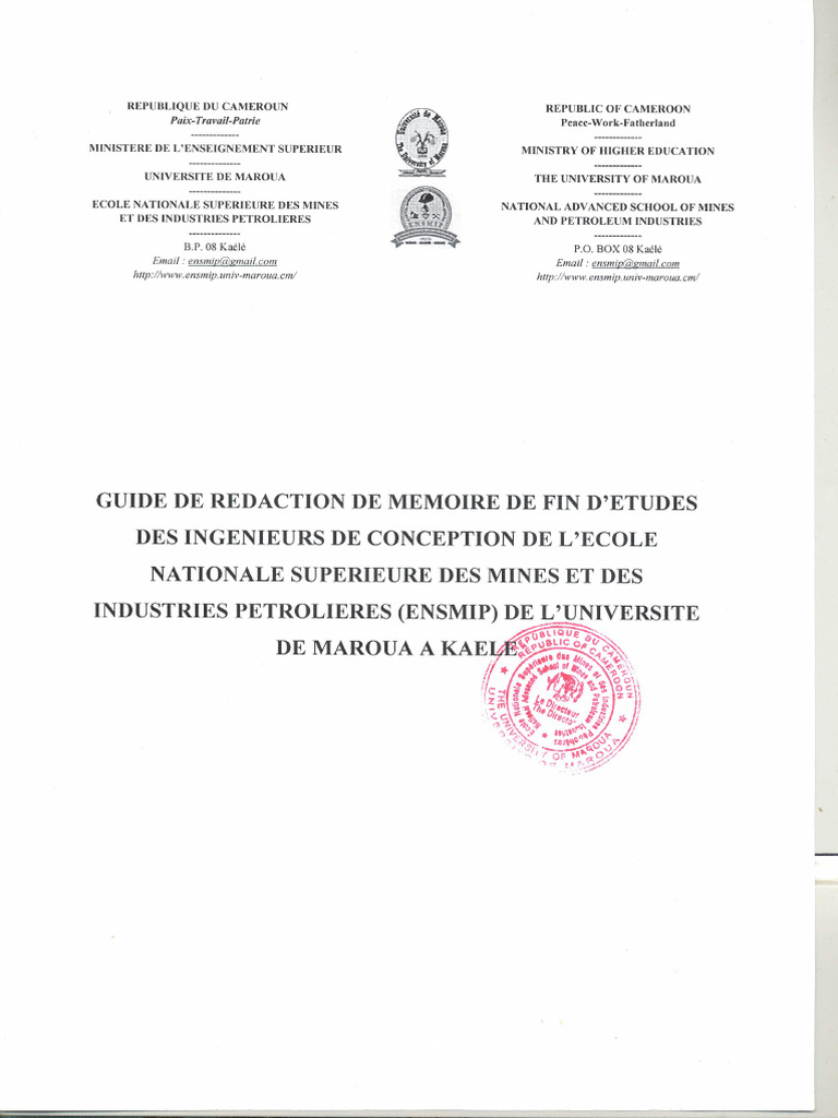 Guide Redaction Memoire ENSMIP | PDF