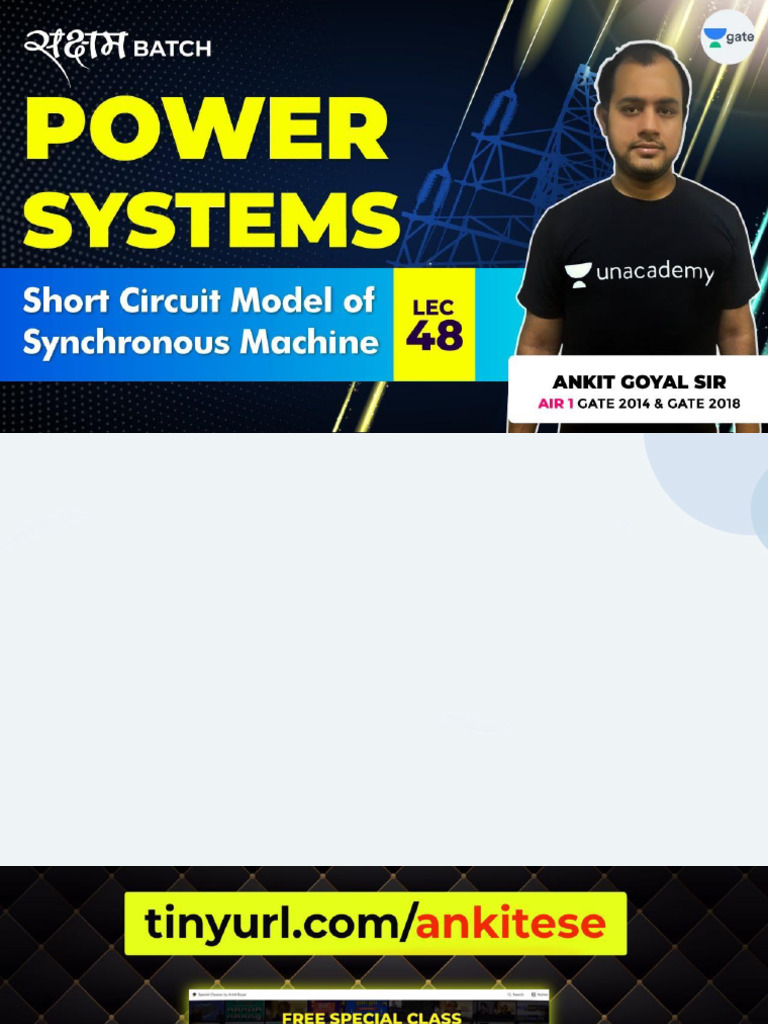 Lecture-48 Short Circuit Model of Synchronous Machine | PDF