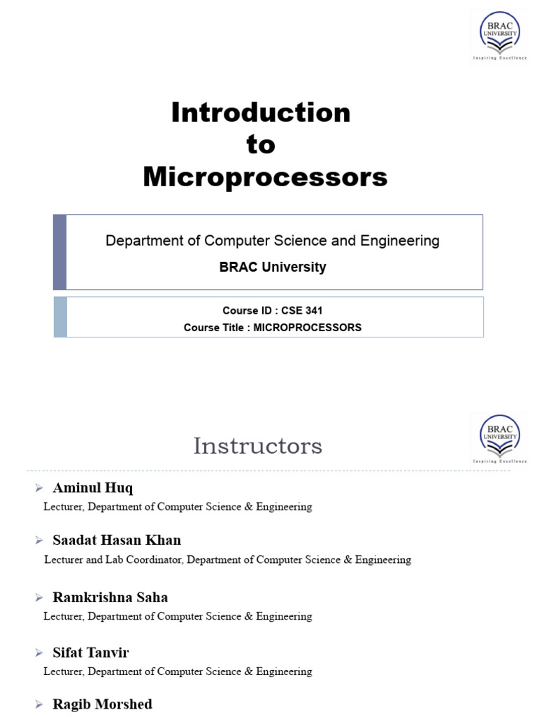 Lecture-1(Intro to Microprocessors) | PDF | Central Processing Unit ... Lecture-1(Intro to Microprocessors) | PDF | Central Processing Unit ...