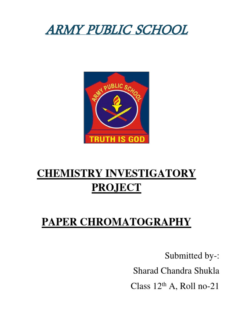 Investigatory Project | PDF | Chromatography | Physical Sciences