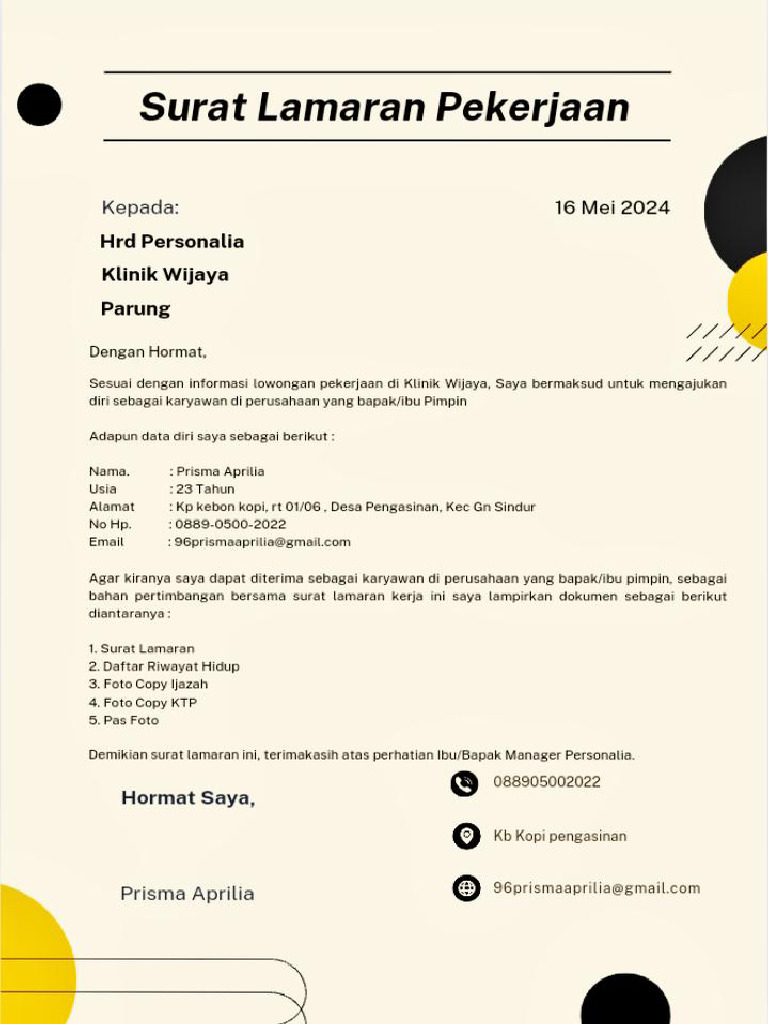 CV Prisma Aprilia | PDF