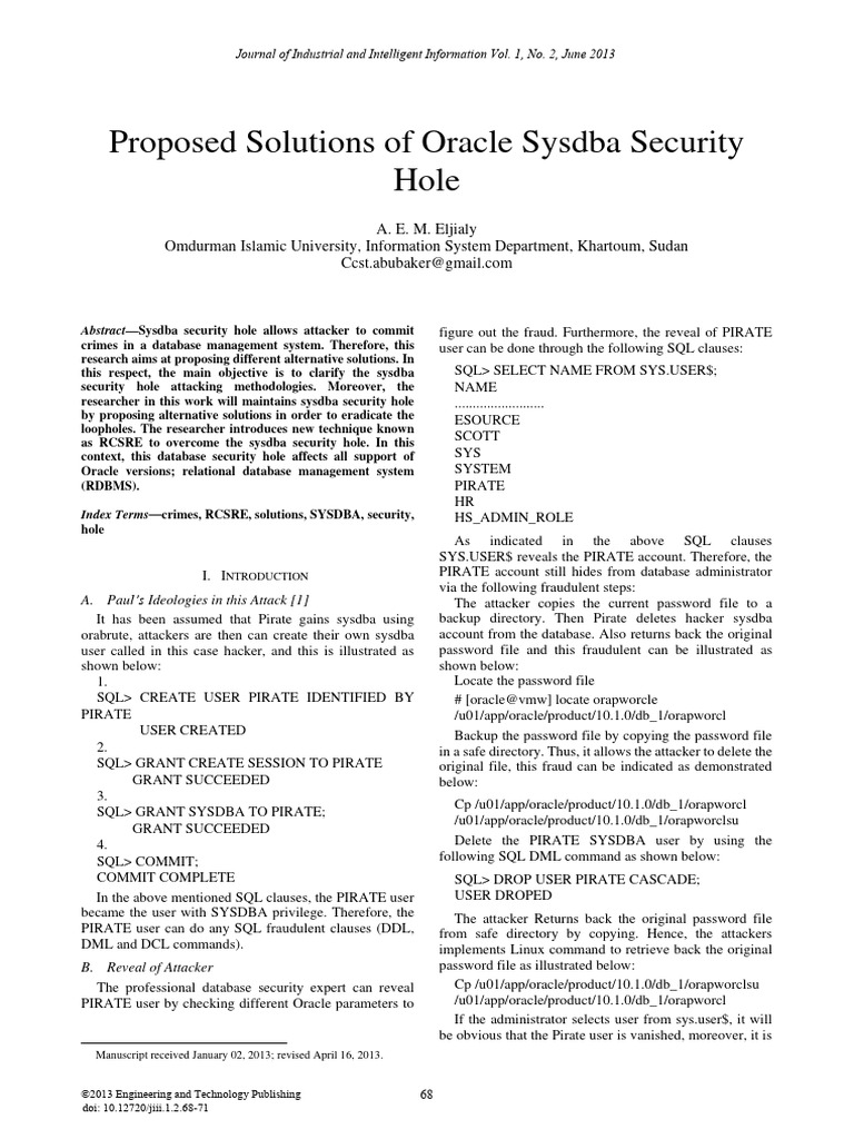 5.a.2013-Sysdba Cited 20131213054518189 | PDF | Databases | User (Computing)