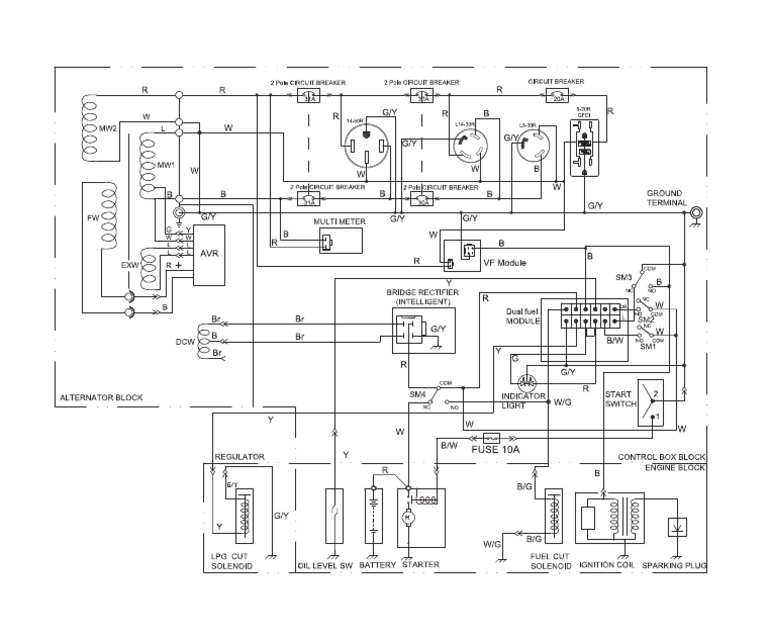 Firman Tri-Fuel Electrical Schematic T07571 | PDF