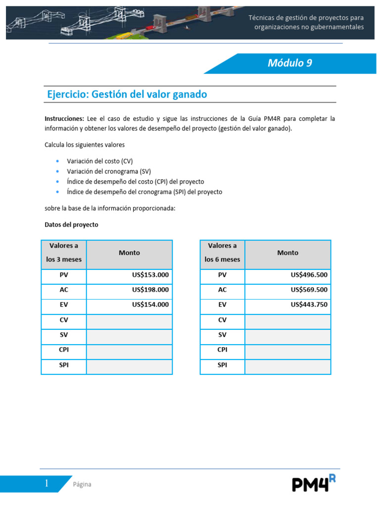 Module 9 Earned Value Exercise Instructions | PDF | Negocios