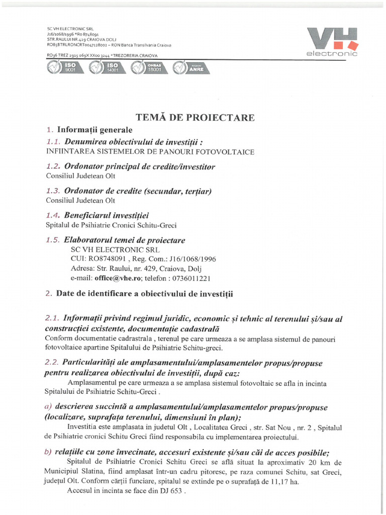 3_Tema de proiectare - Panouri Foto Sp. Schitu | PDF