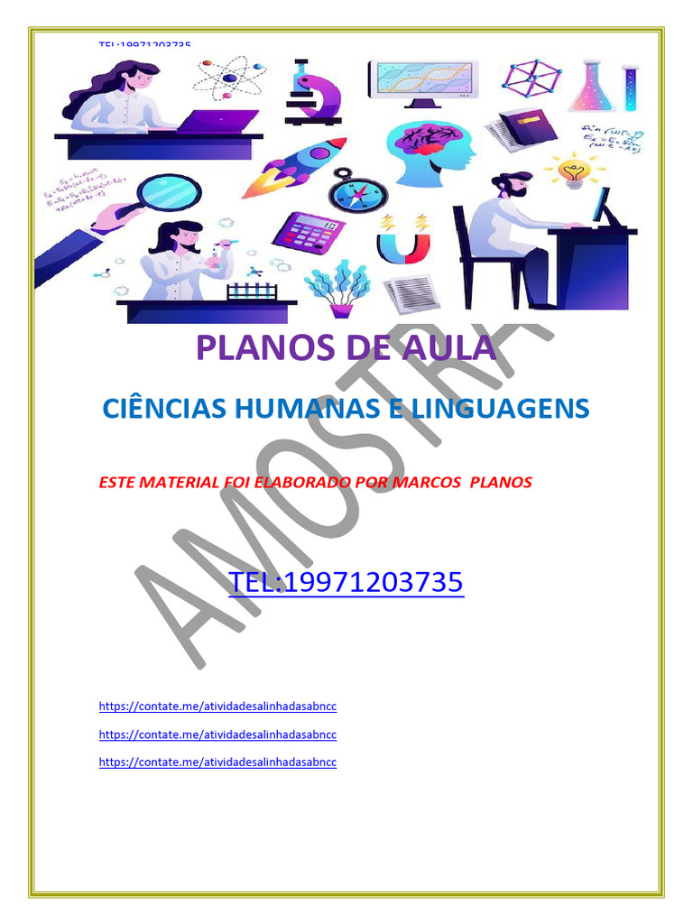 Planos de Aula Ciencias Humanas e Linguagens 2024 Amostra | PDF | Science | Conhecimento
