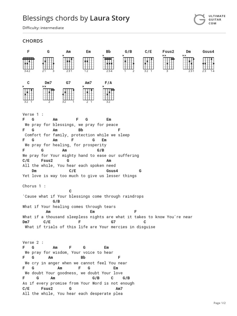 Blessings Chords (Ver 4) by Laura Story | PDF