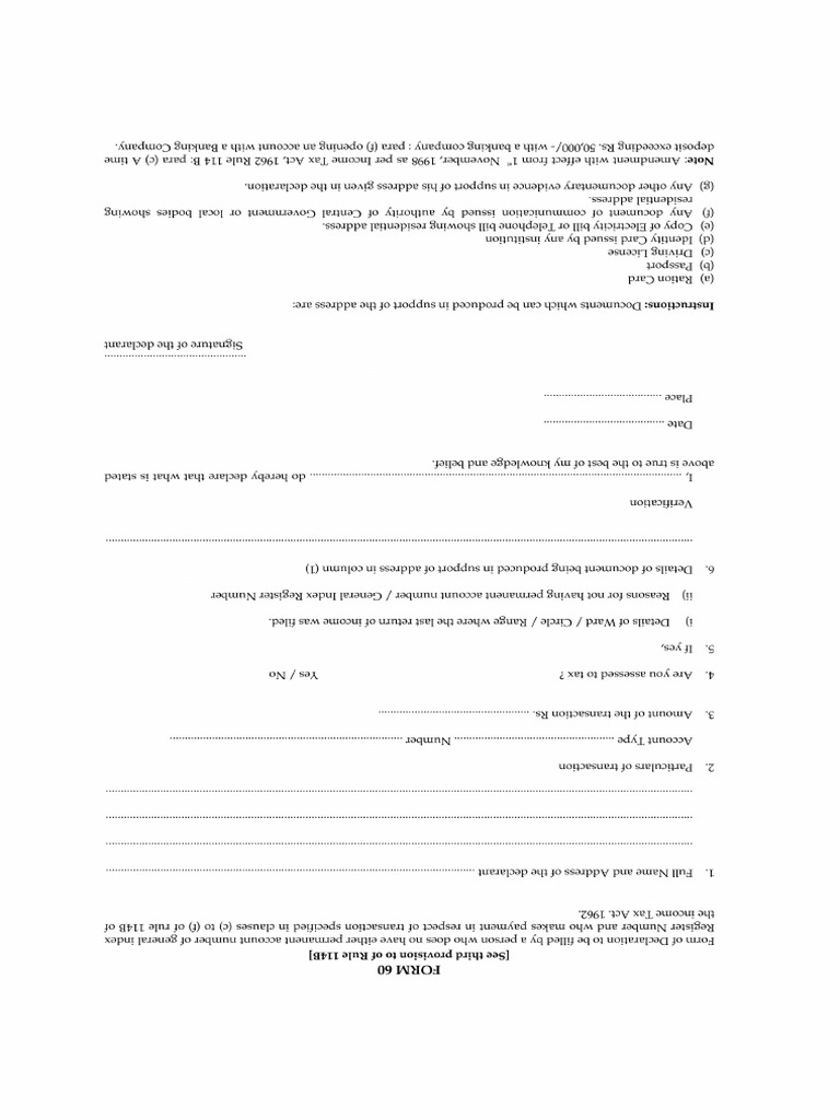 Form 60 New | PDF