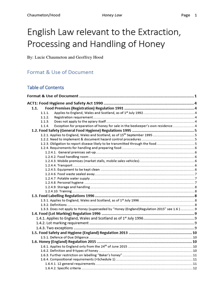 Honey Regulations For Module2 | PDF | Litre | Honey Honey Regulations For Module2 | PDF | Litre | Honey