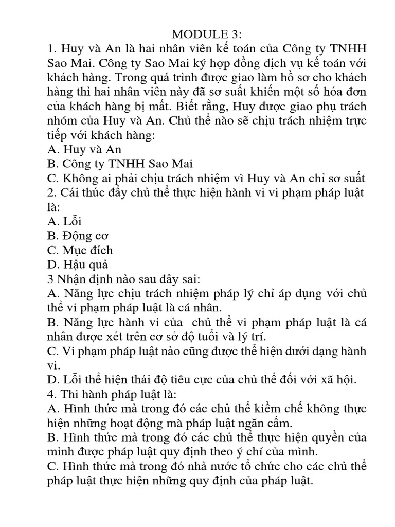 Ôn Tap Module 3 | PDF