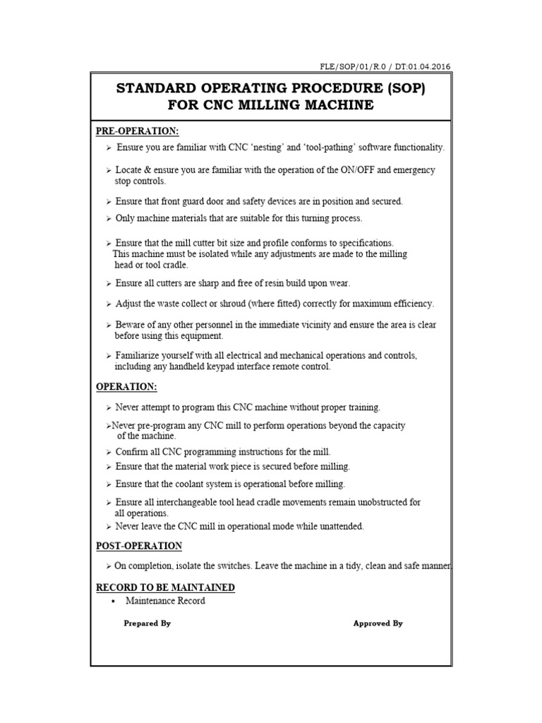 SOP CNC Turn & Mill | PDF | Numerical Control | Tools
