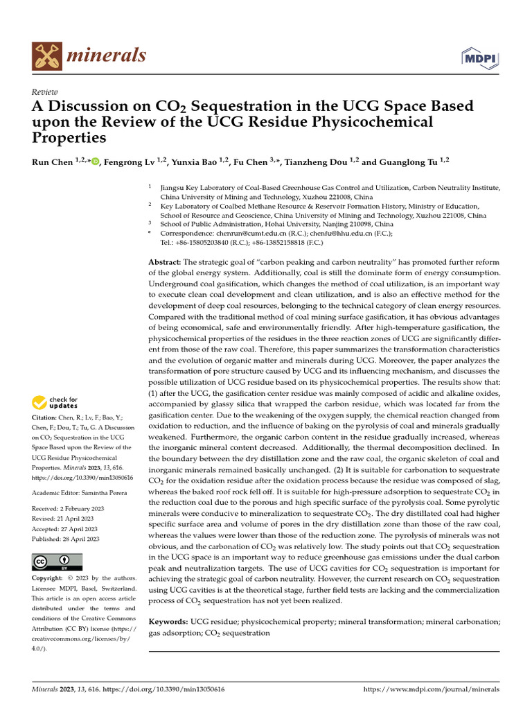 A Discussion On CO2 Sequestration in The UCG Space Based Upon The ...