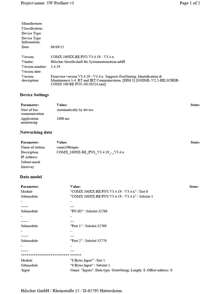 5 Word ProfiNet ComX100 Slave Configuration | PDF | Computer Science | Computer Engineering