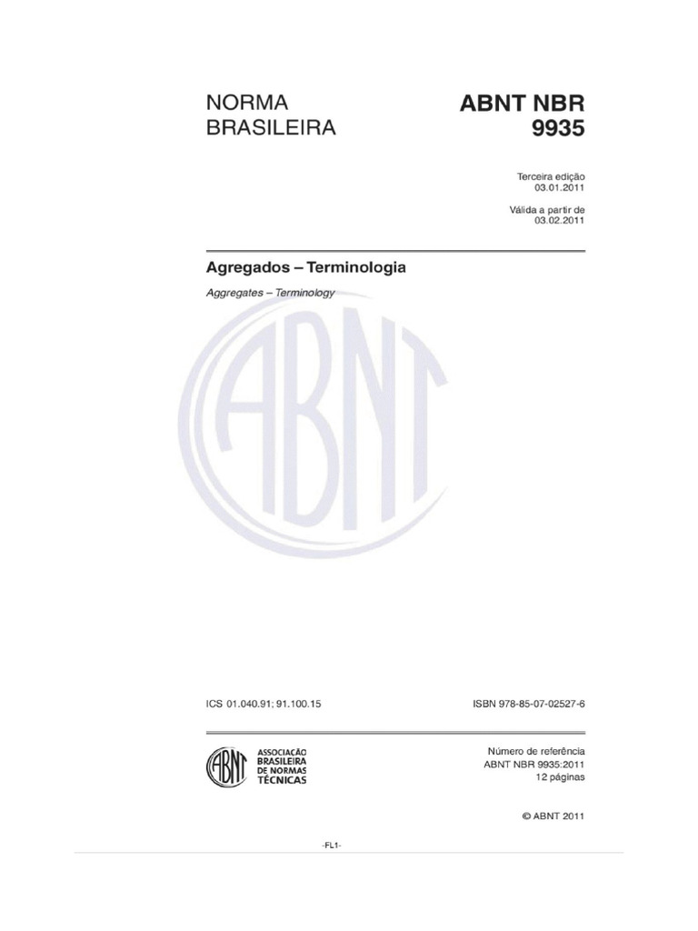NBR 9935 de 01.2011 - Agregados - Terminologia | PDF