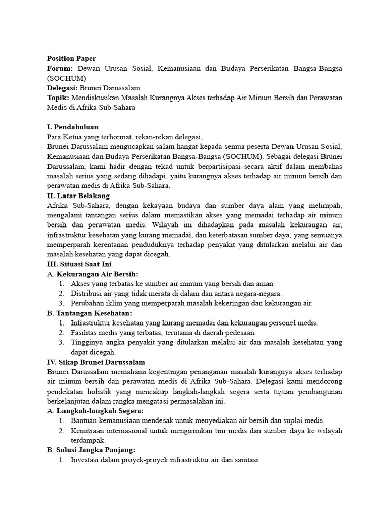 Position Paper Sochum Brunei | PDF | Kesehatan Holistik | Sains & Matematika