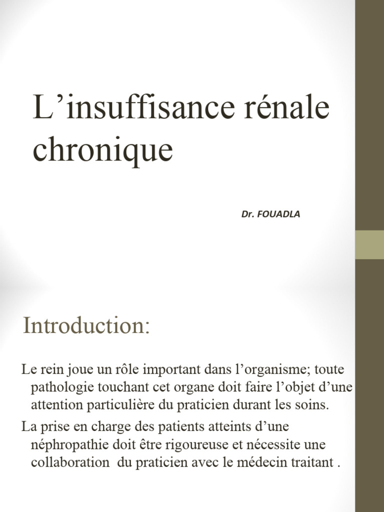 Comprendre l'insuffisance rénale chronique | PDF | Rein | Urine