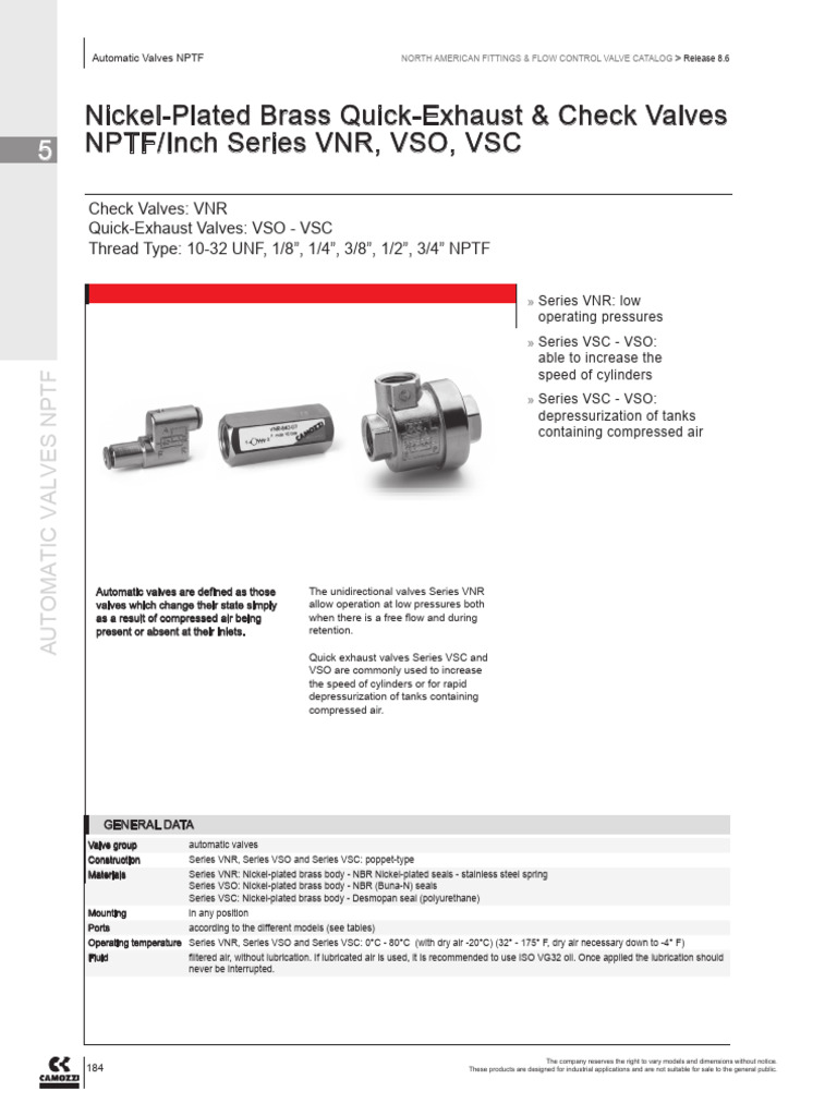 Datasheet VSC 522-08 | PDF | Valve | Plumbing