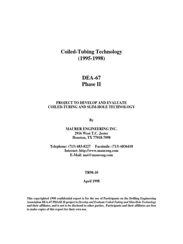 Coiled Tubing Technology | PDF | Pump | Chemical Engineering