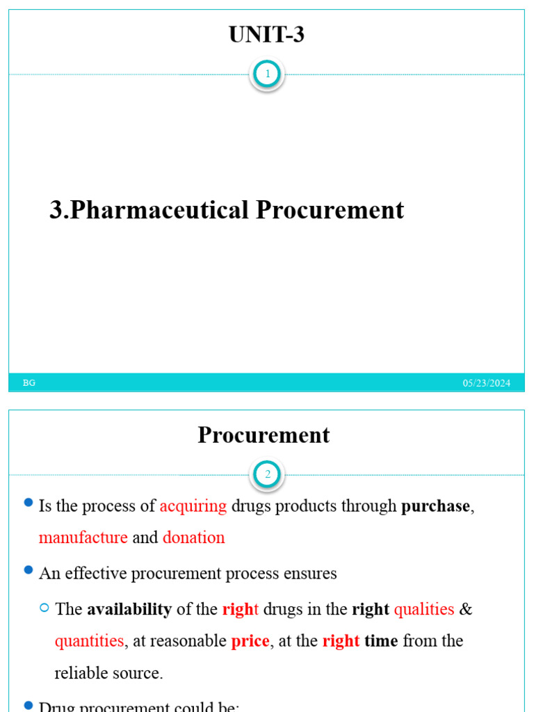 Drug Procurement | PDF | Procurement | Supply Chain