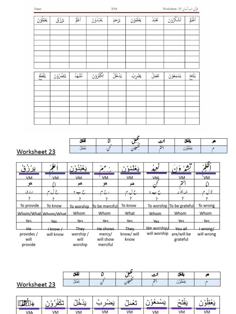 Worksheet 23 & 24 solved | PDF | Abrahamic Religions | Quran
