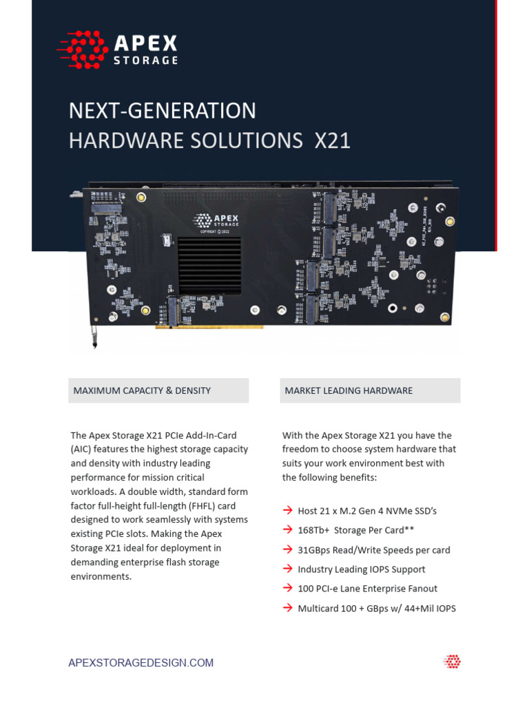 64a8ab5c5b0fb260f9c7772d Apex Storage Brochure V3 | PDF | Solid State ...