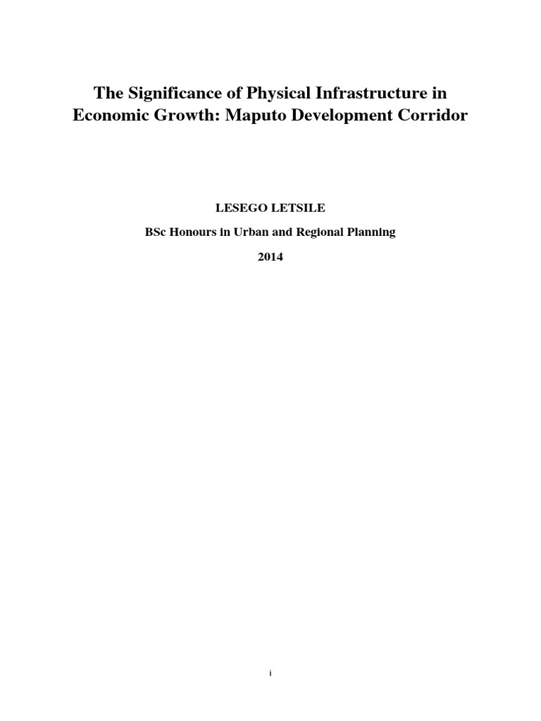 The Significance of Physical Infrastructure in Economic Grow4 | PDF | Infrastructure | Economic ...