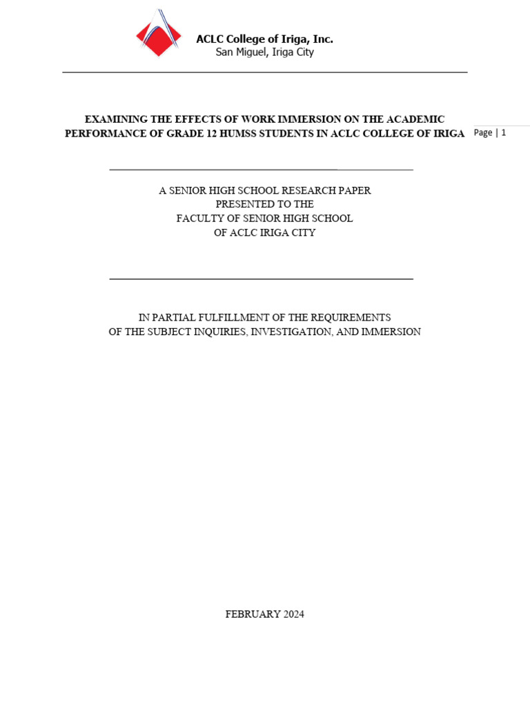 3-Is-research-paper_Work-immersion(1) draftssssssss | PDF | Learning ...