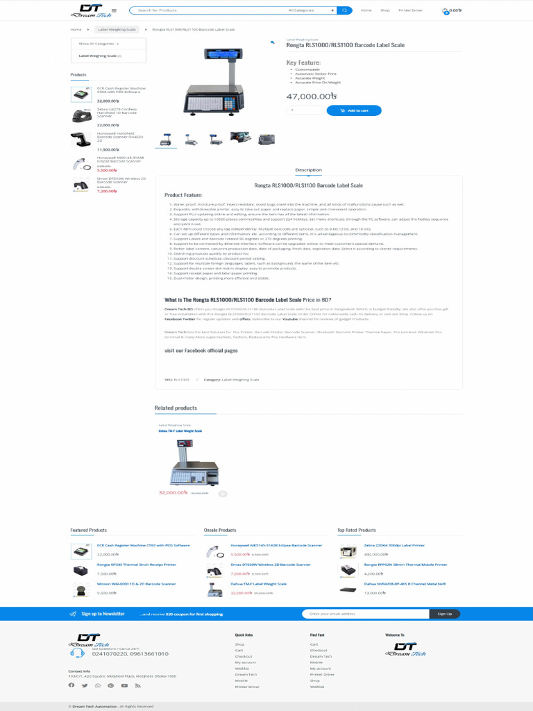 Rongta RLS1000_RLS1100 Barcode Label Scale - Dream Tech (23.05.2024 01 ...