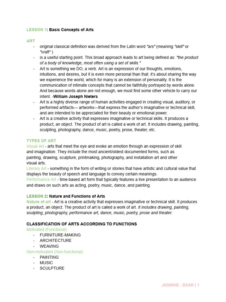 ART 002 Reviewer | Download Free PDF | Composition (Visual Arts) | The Arts