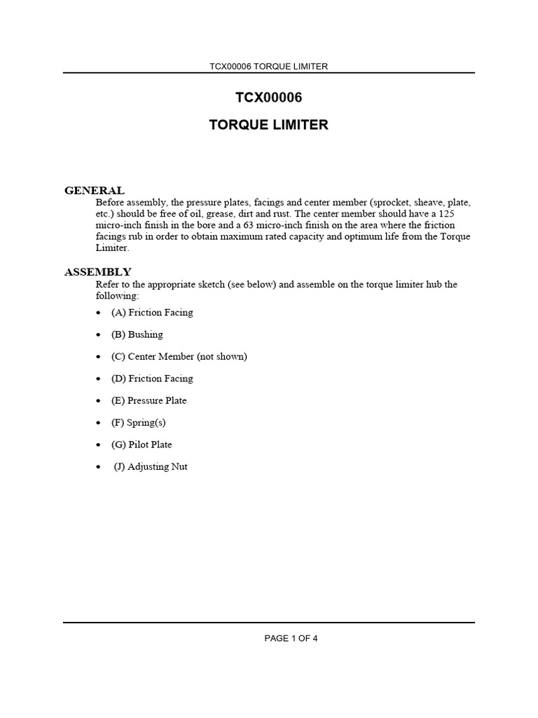 Torque Limiter TCX00006 | PDF | Nut (Hardware) | Mechanical Engineering