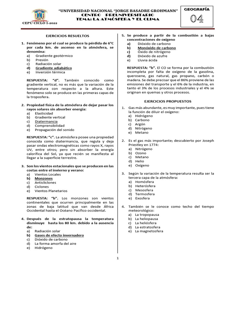 Práct. 04 - Geografía | PDF | Herida | Clima Práct. 04 - Geografía | PDF | Herida | Clima