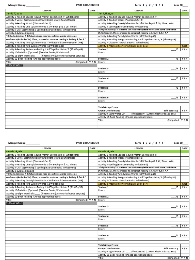 Part B Recording Sheets | PDF | Flashcard | Languages
