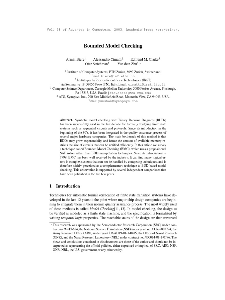 Bounded Model Checking | PDF | Mathematical Logic | Mathematics
