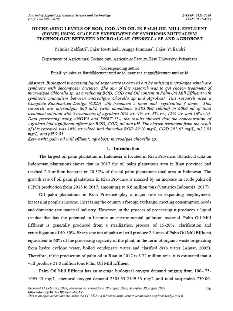 Decreasing Levels of Bod Cod and Oil in 9012fc4c | PDF | Biodegradation ...