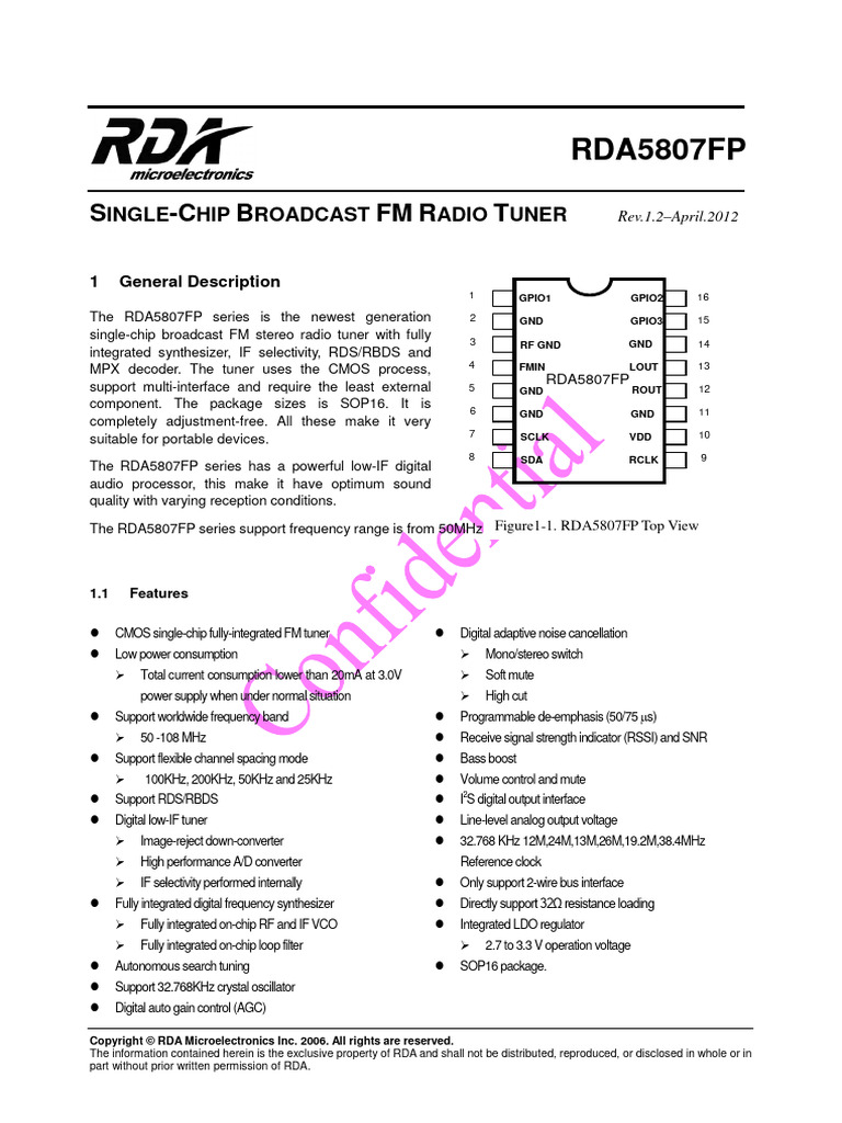 Datasheet | PDF | Analog To Digital Converter | Frequency Modulation
