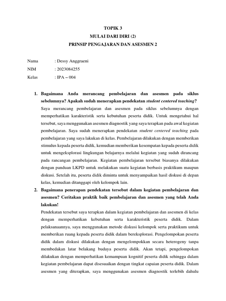 TOPIK 3 - Mulai Dari Diri2 - PPA2 - Dessy Anggraeni | PDF