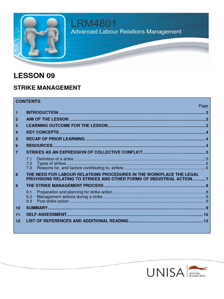 LRM4801 Lesson 09 _2021_ | PDF | Strike Action | Employment