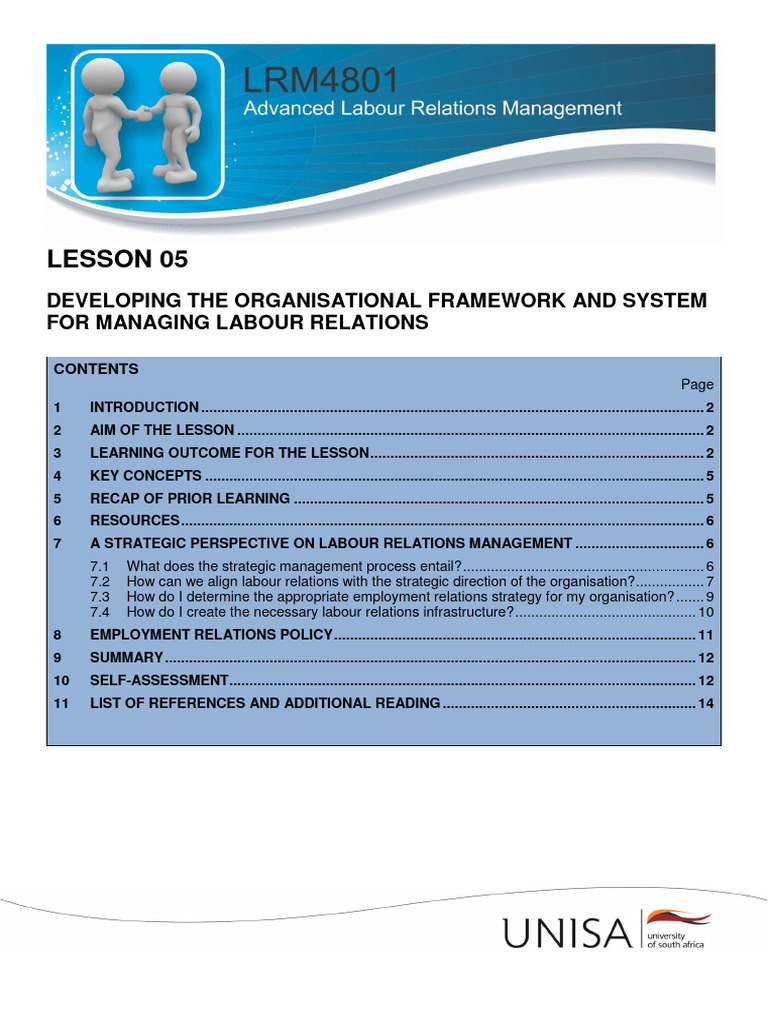 LRM4801 Lesson 05 _2021_ | PDF | Strategic Management | Employment