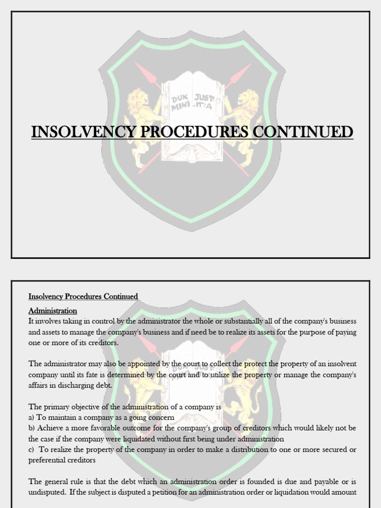 Exam Questions Insolvency 9 - Wakimani | PDF | Liquidation | Bankruptcy