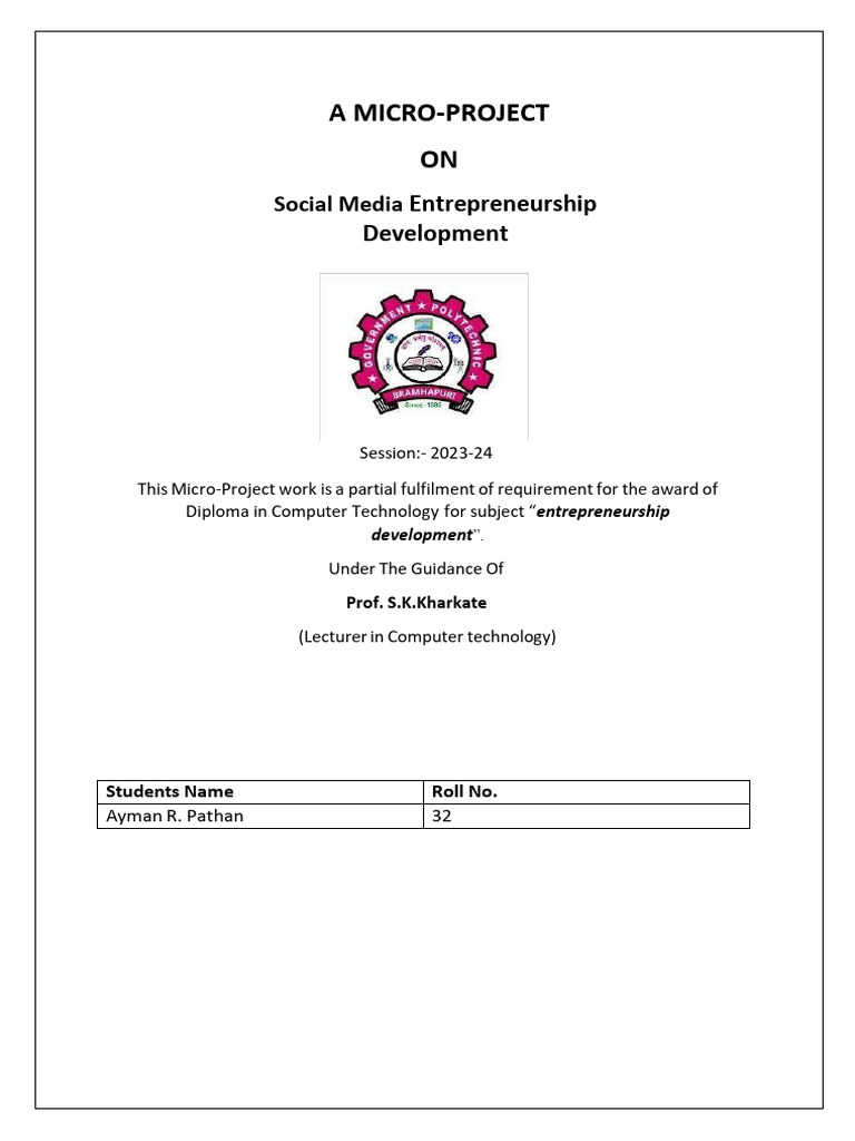 EDE Final | Download Free PDF | Entrepreneurship | Social Media