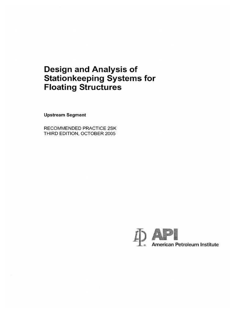 API RP 2SK - Text | PDF | Anchor | Mechanical Engineering