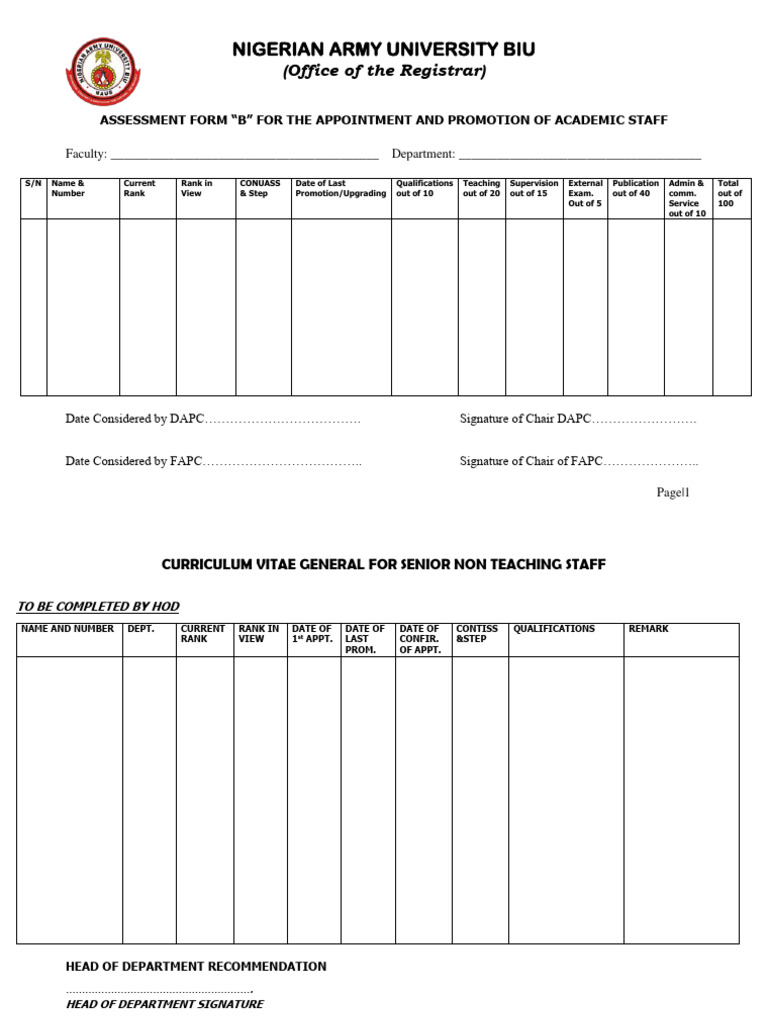 Summary Forms For All Staff | PDF